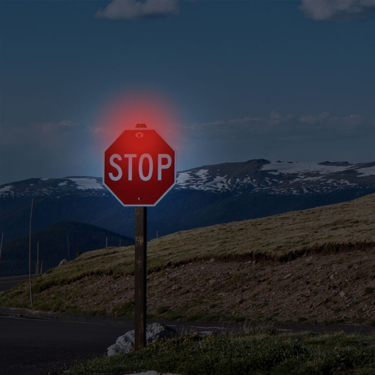 LED Solar Flasher Warning Light | Self-Powered Safety Beacon
